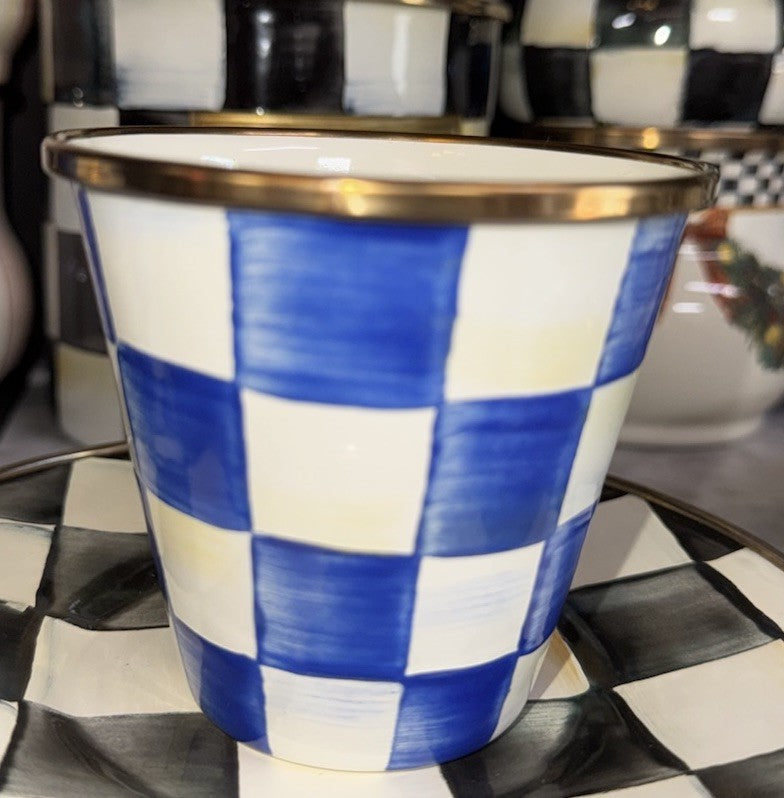 Brand New Mackenzie Childs Royal Check Herb Pot Single- New – Courtly ...